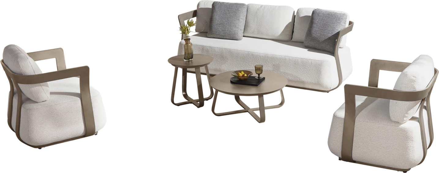 Set mobiljesh lounge për jashtë, 5 pjesë, PACIFIC CD6253.04, alumin ...